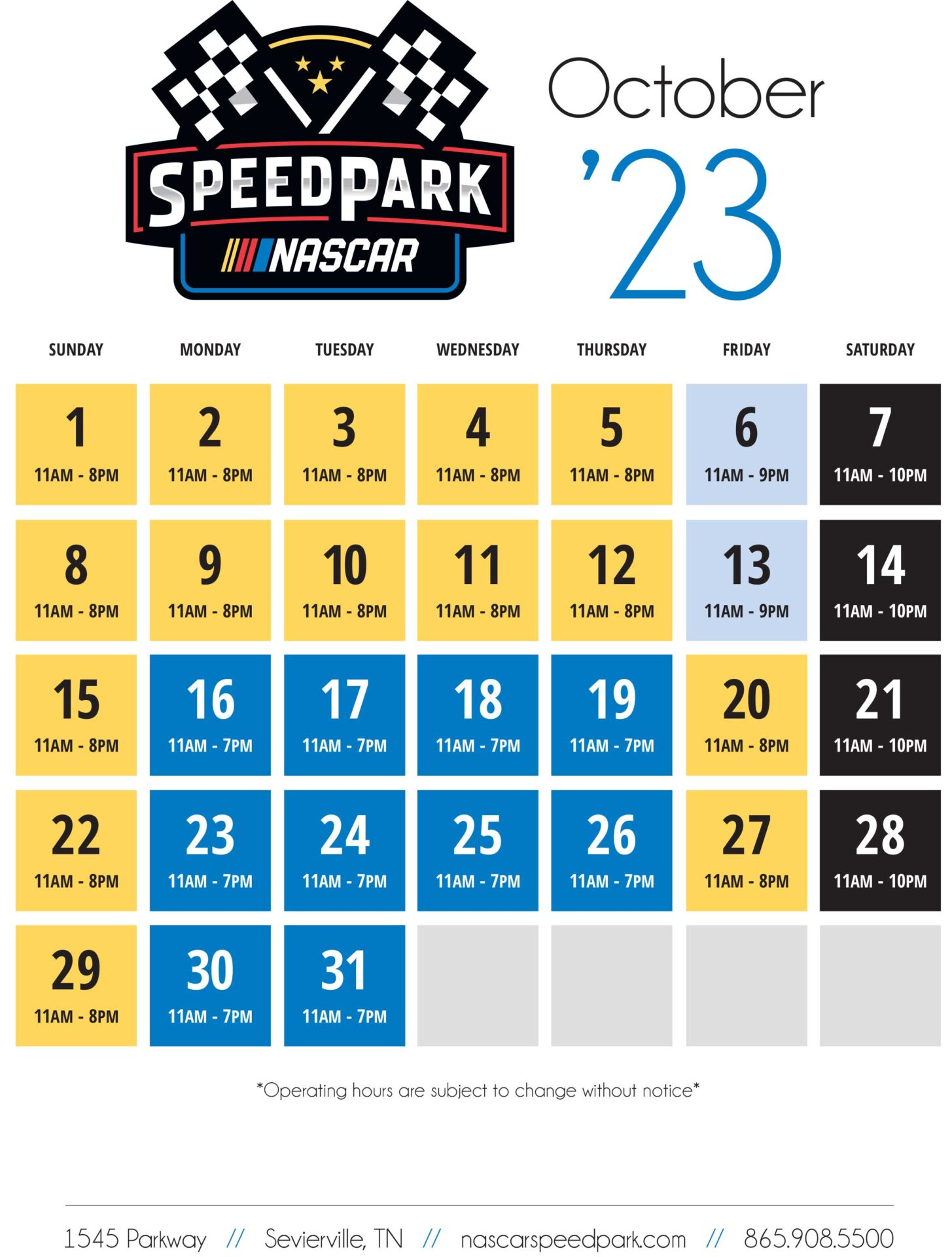 Operating Calendar NASCAR Speedpark operating-calendar-nascar-speedpark